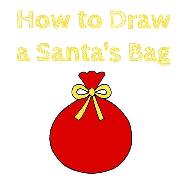 How to Draw a Santa's Bag for Kids - How to Draw Easy