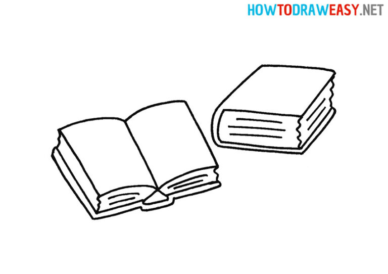 How to Draw Books for Kids - How to Draw Easy