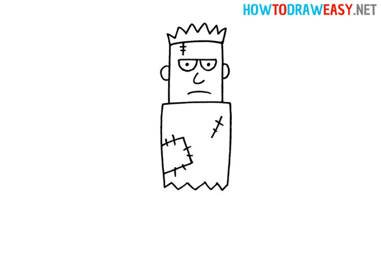 How to Draw Frankenstein for Kids - How to Draw Easy