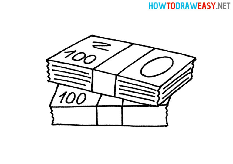 How to Draw a Stack of Money for Kids - How to Draw Easy