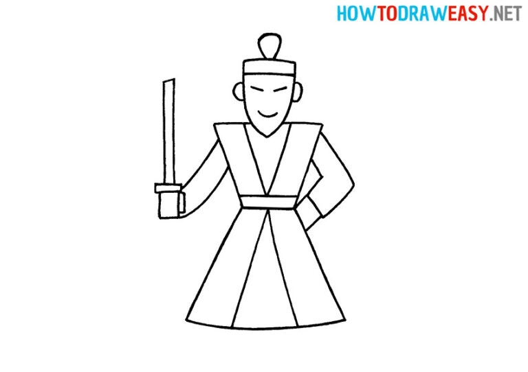 How to Draw a Samurai for Kids - How to Draw Easy