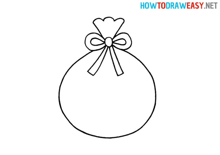 How to Draw a Santa's Bag for Kids - How to Draw Easy