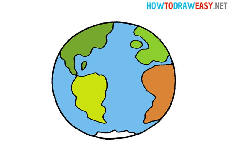How to Draw the Earth for Kids - How to Draw Easy
