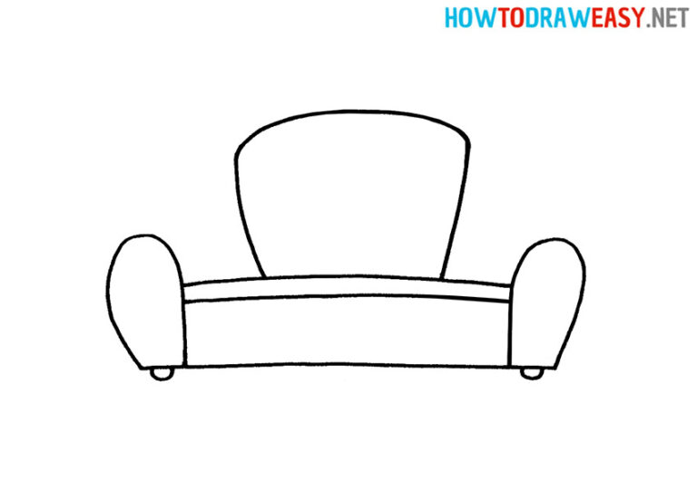 How to Draw a Sofa for Kids - How to Draw Easy