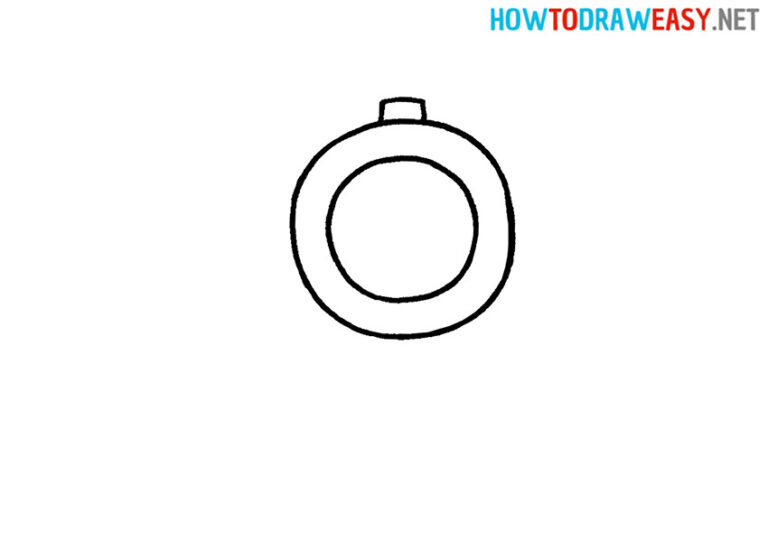 How to Draw a Wrist Watch for Kids - How to Draw Easy