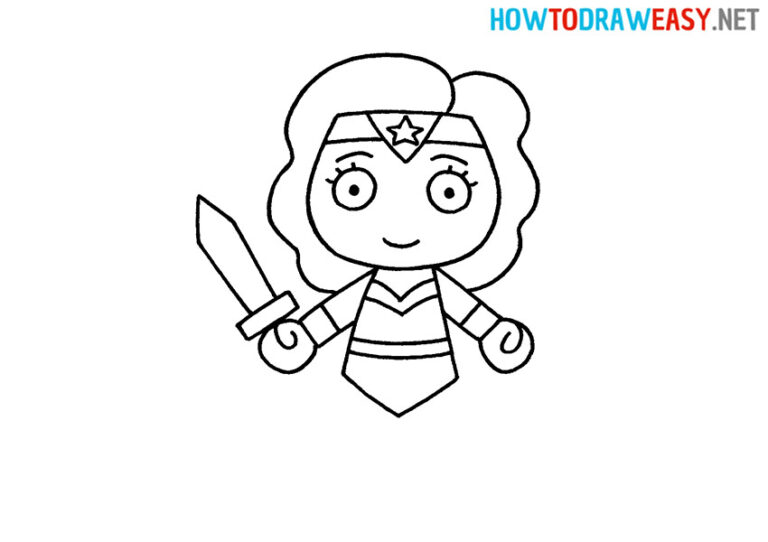 How to Draw Wonder Woman for Kids - How to Draw Easy