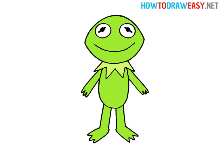 How to Draw Kermit the Frog for Kids - How to Draw Easy