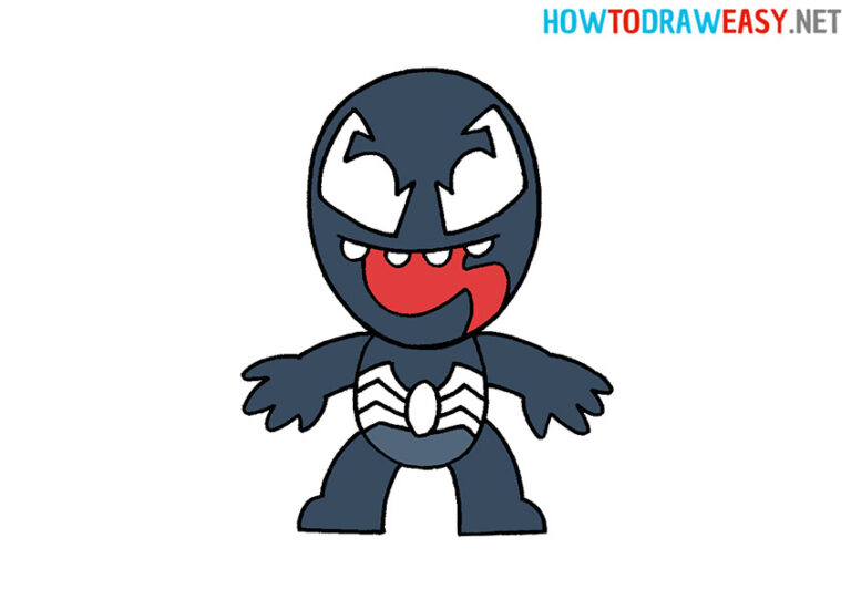 How to Draw Venom for Kids - How to Draw Easy