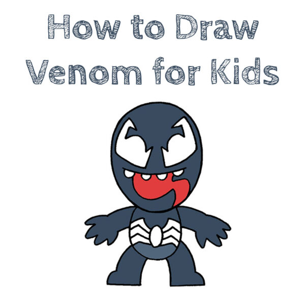 How to Draw Venom for Kids - How to Draw Easy