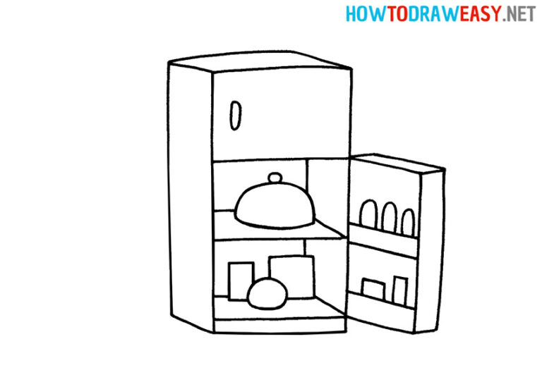 How to Draw a Fridge for Kids - How to Draw Easy