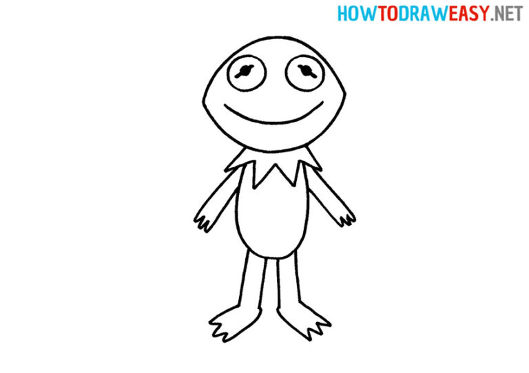 How to Draw Kermit the Frog for Kids - How to Draw Easy
