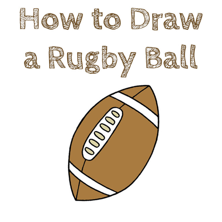How to Draw a Rugby Ball for Kids - How to Draw Easy