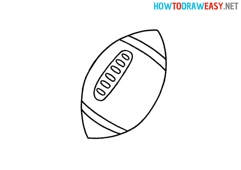 How to Draw a Rugby Ball for Kids - How to Draw Easy