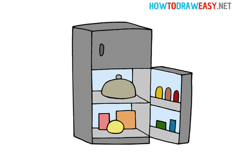 How to Draw a Fridge for Kids - How to Draw Easy
