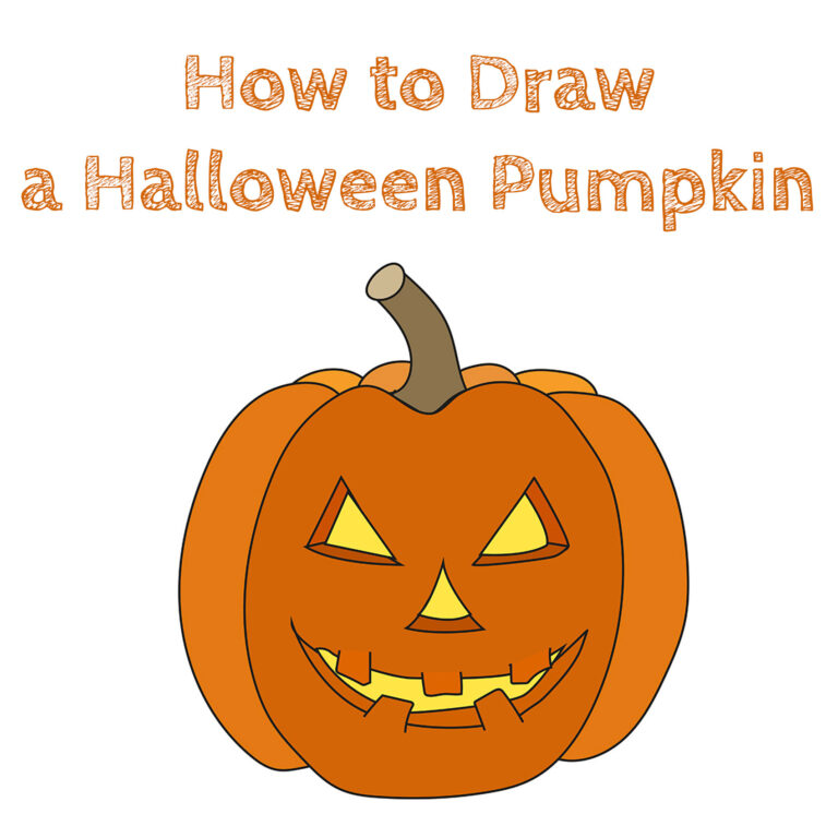 How to Draw a Halloween Pumpkin Easy - How to Draw Easy