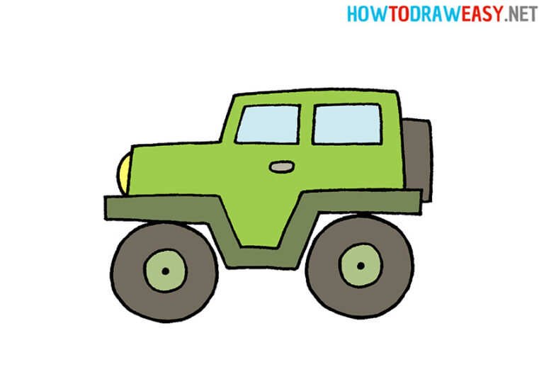 How to Draw a Jeep for Kids - How to Draw Easy
