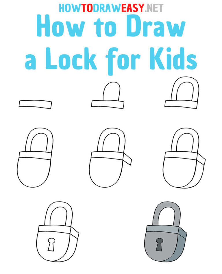 How to Draw a Lock for Kids - How to Draw Easy