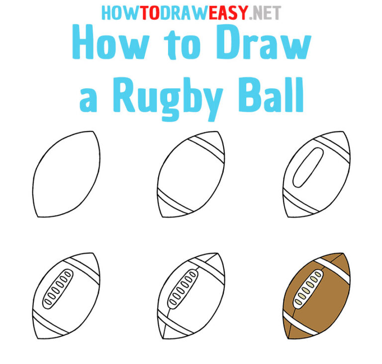 How to Draw a Rugby Ball for Kids - How to Draw Easy
