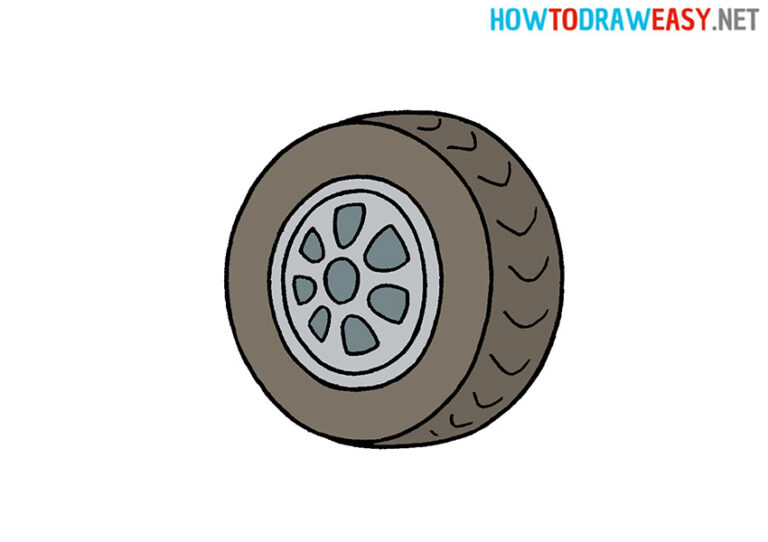 How to Draw a Wheel for Kids - How to Draw Easy