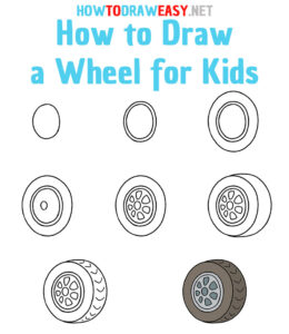 How to Draw a Wheel for Kids - How to Draw Easy