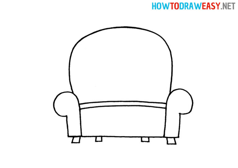 How to Draw an Armchair for Kids - How to Draw Easy