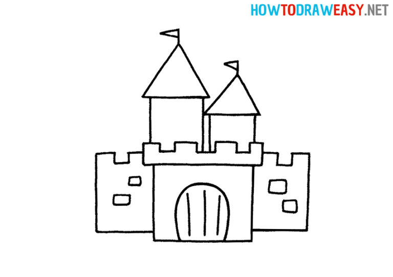 How to Draw a Castle for Kids - How to Draw Easy
