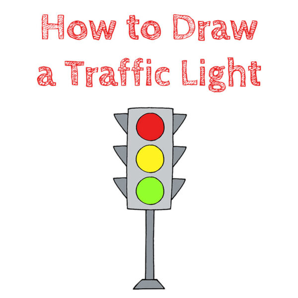 How to Draw a Traffic Light for Kids - How to Draw Easy