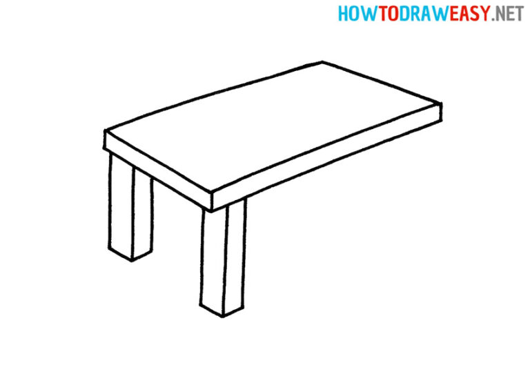 How to Draw a Table for Kids - How to Draw Easy