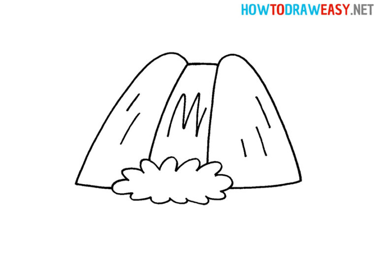 How to Draw a Waterfall for Kids - How to Draw Easy
