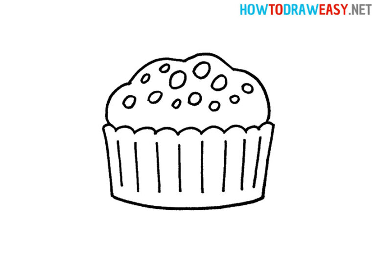 How to Draw a Muffin for Kids - How to Draw Easy