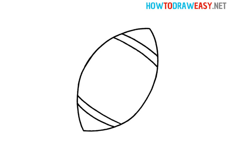 How to Draw a Rugby Ball for Kids - How to Draw Easy