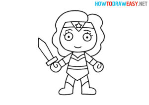 How to Draw Wonder Woman for Kids - How to Draw Easy