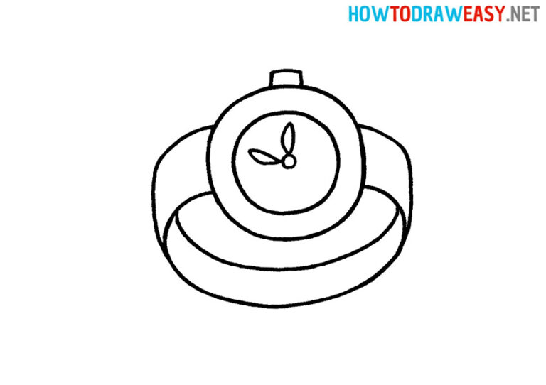 How to Draw a Wrist Watch for Kids - How to Draw Easy