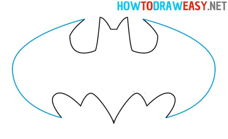 How to Draw Batman Symbol - How to Draw Easy