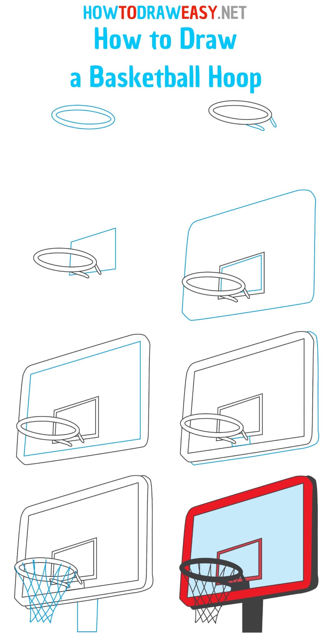 How to Draw a Basketball Hoop - How to Draw Easy