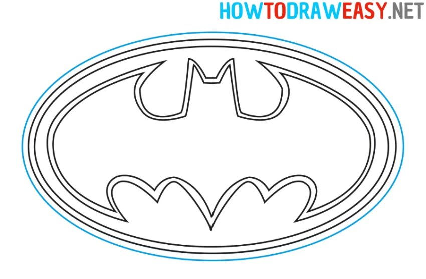 How to Draw Batman Symbol - How to Draw Easy