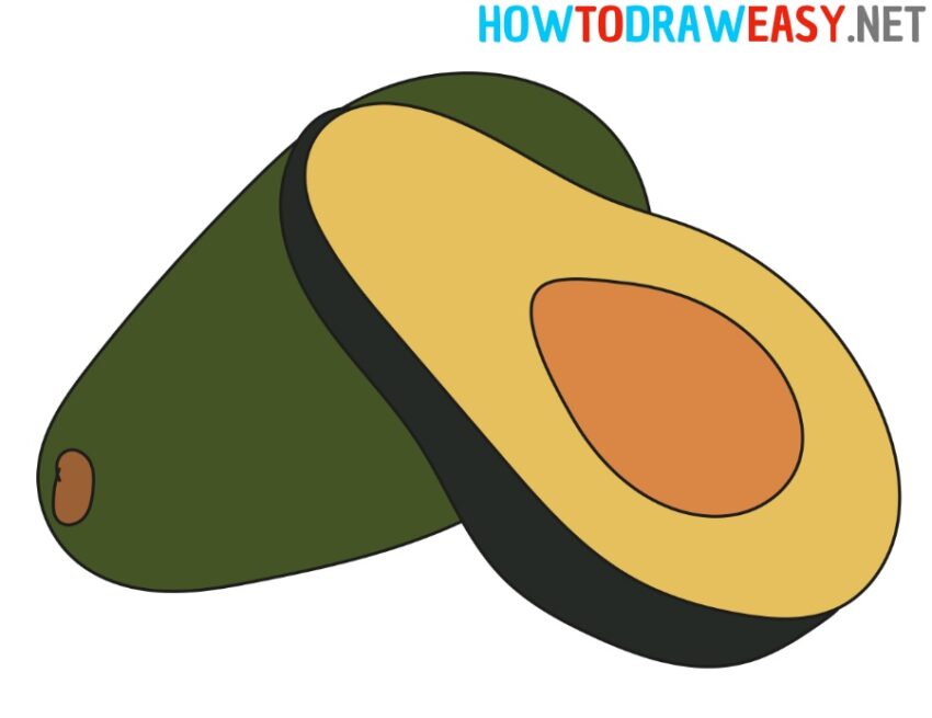 How to Draw an Easy Avocado - How to Draw Easy