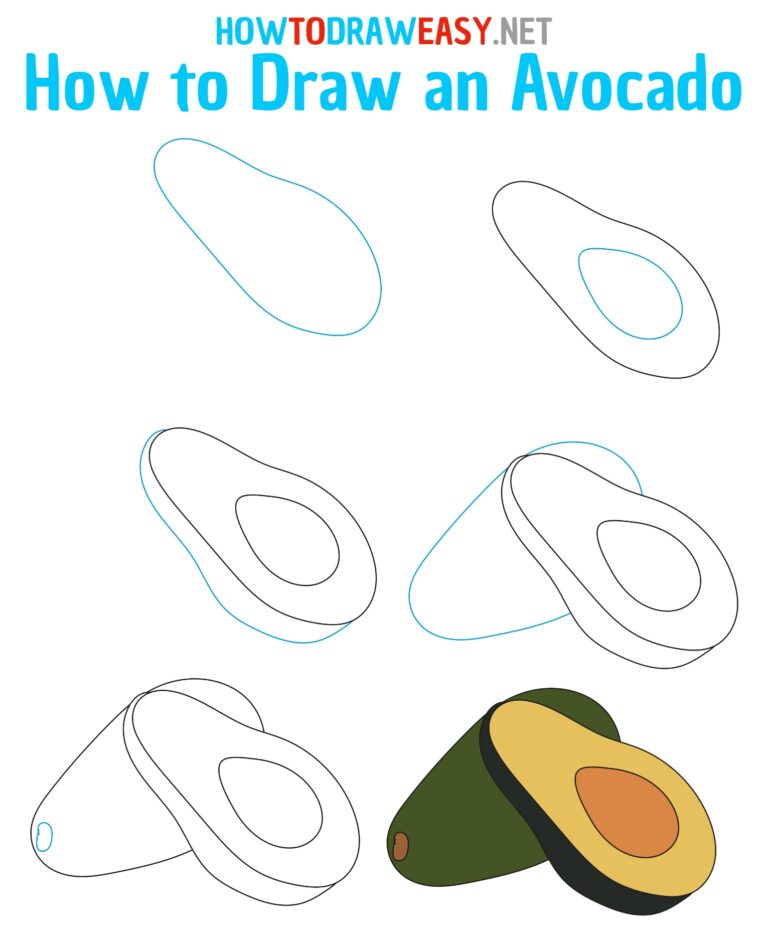 How to Draw an Easy Avocado - How to Draw Easy