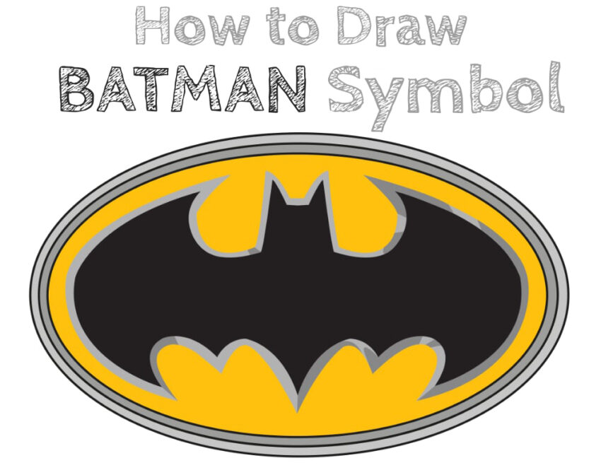How to Draw Batman Symbol - How to Draw Easy