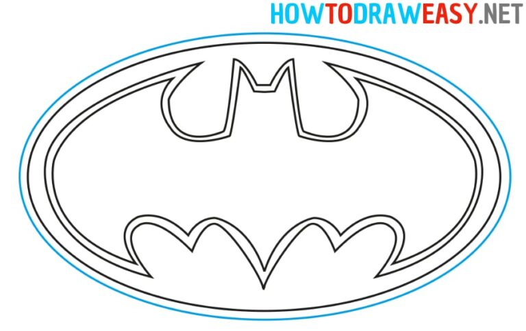 How to Draw Batman Symbol - How to Draw Easy
