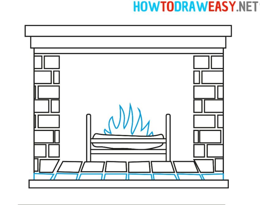 How to Draw a Fireplace - How to Draw Easy