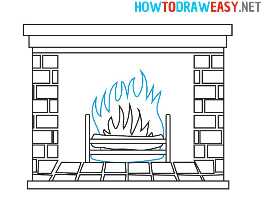 How to Draw a Fireplace - How to Draw Easy