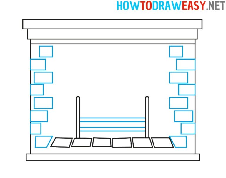 How to Draw a Fireplace - How to Draw Easy