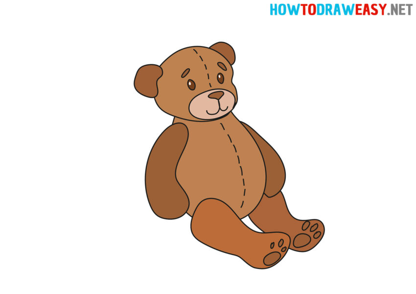 How to Draw an Easy Teddy Bear - How to Draw Easy