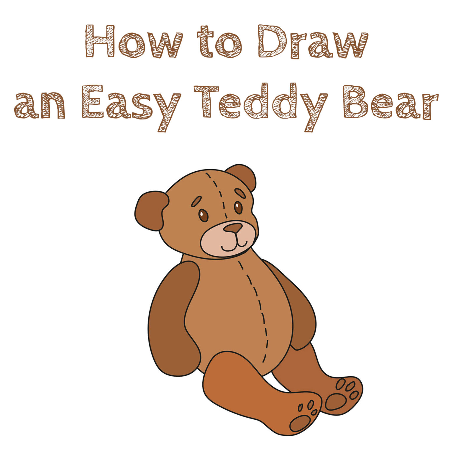 How to Draw an Easy Teddy Bear - How to Draw Easy
