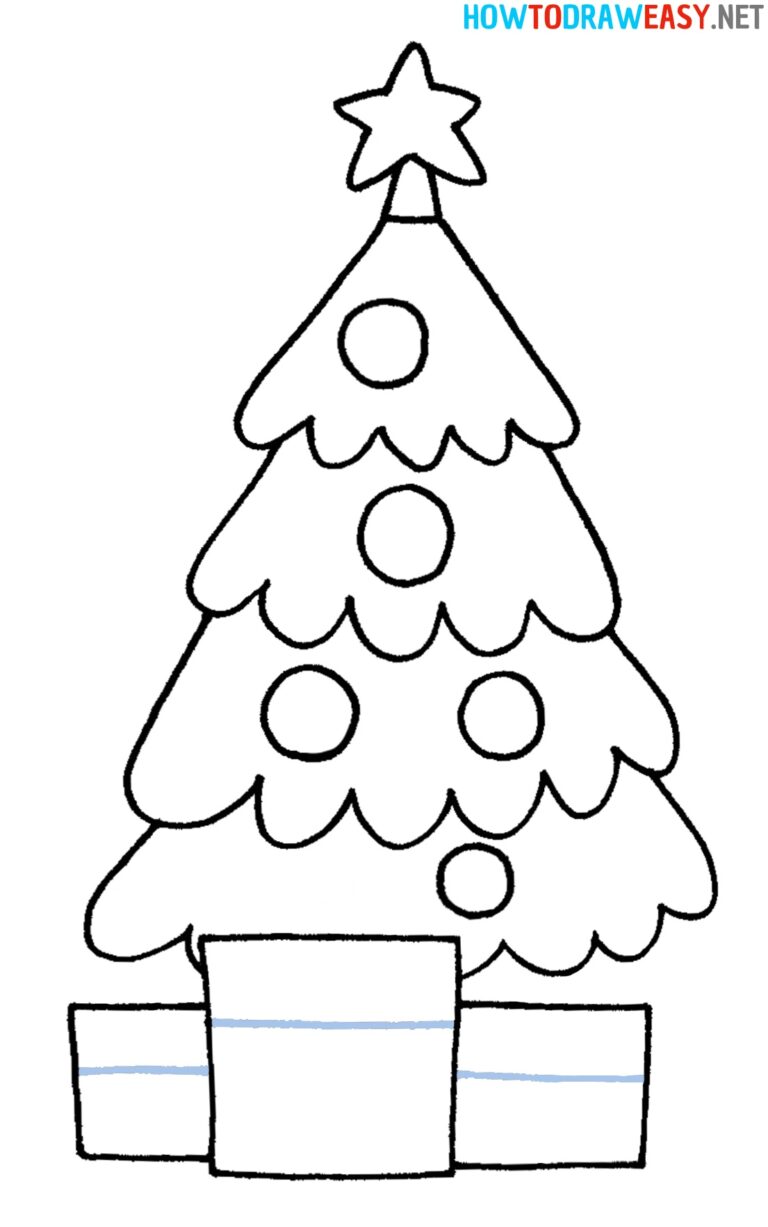 How to Draw a Christmas Tree Step-by-Step - How to Draw Easy