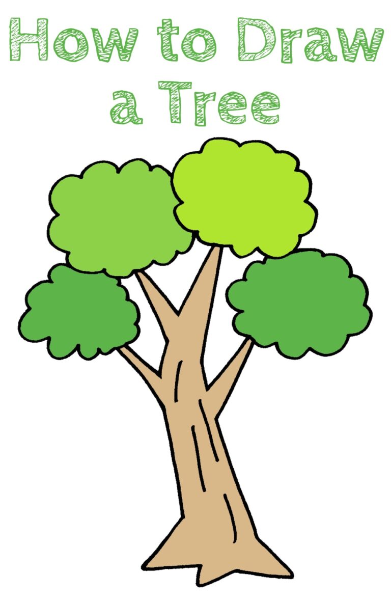 How to Draw a Tree Step-by-Step - How to Draw Easy