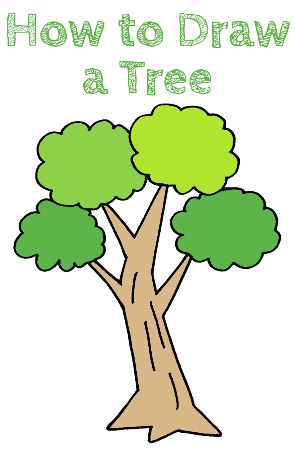 How to Draw a Tree Step-by-Step - How to Draw Easy