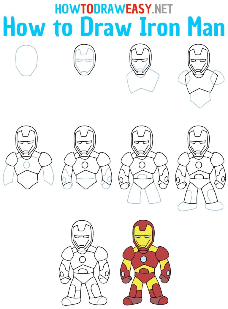 How to Draw Iron Man Step by Step - How to Draw Easy