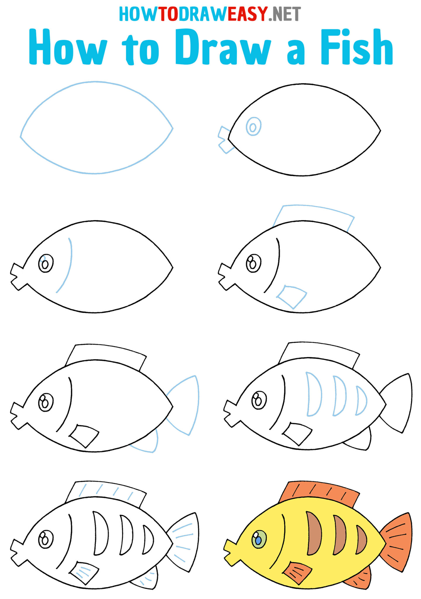 How to Draw a Fish Easy - How to Draw Easy